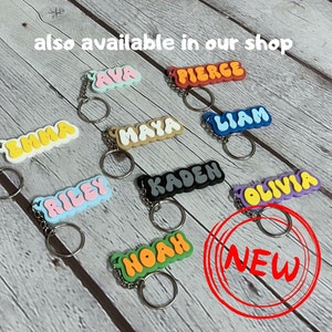 Small Custom Keychain Capital Letter Name Keychain Personalized ...