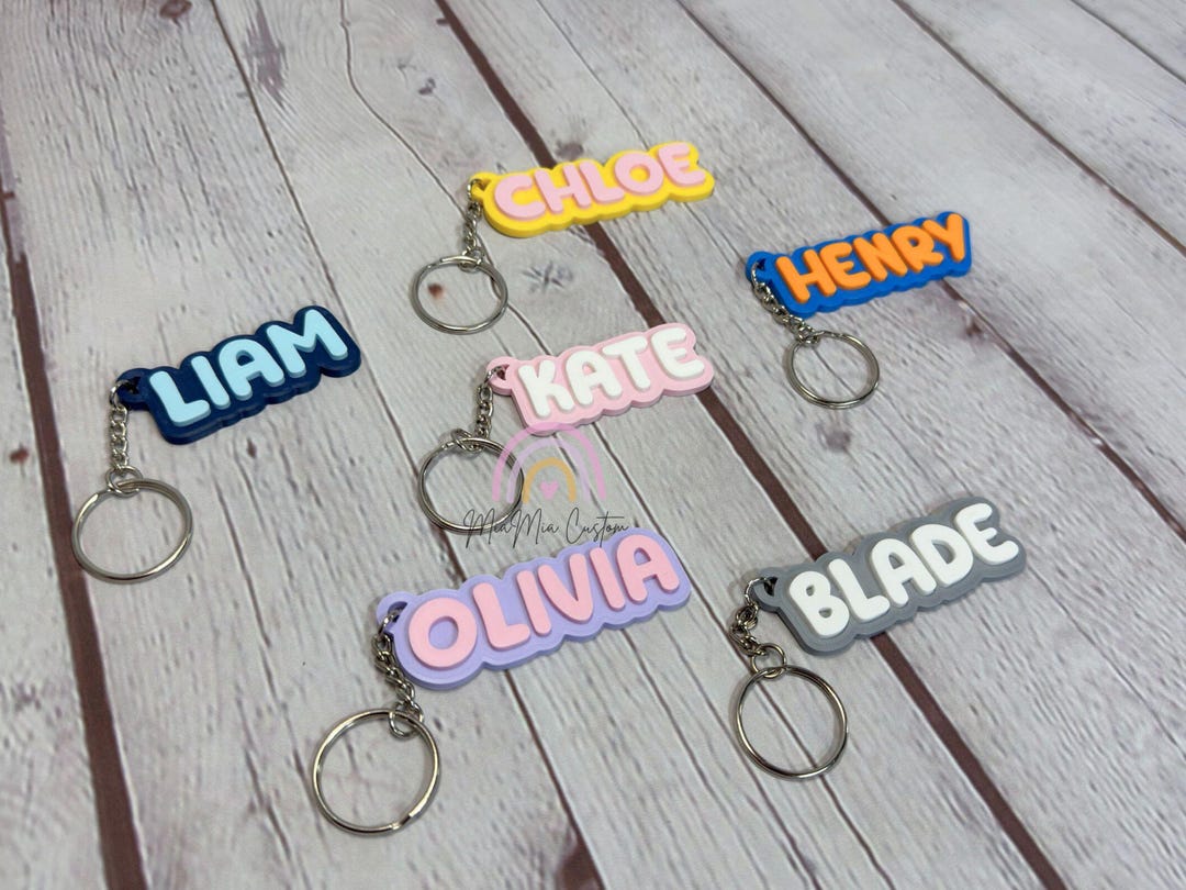 Small Custom Keychain | Capital Letter Name Keychain | Personalized ...