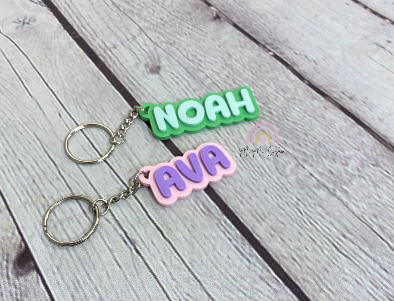 Small Custom Keychain Capital Letter Name Keychain Personalized ...