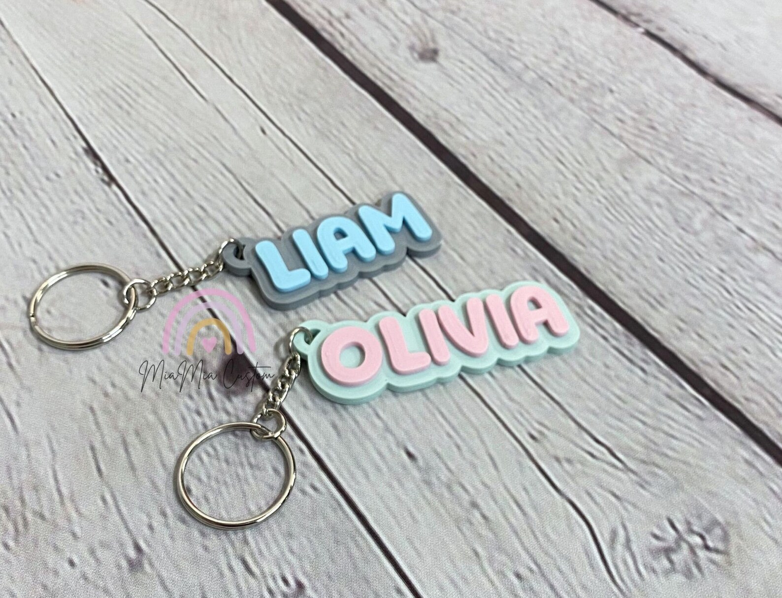 Small Custom Keychain Capital Letter Name Keychain Personalized ...