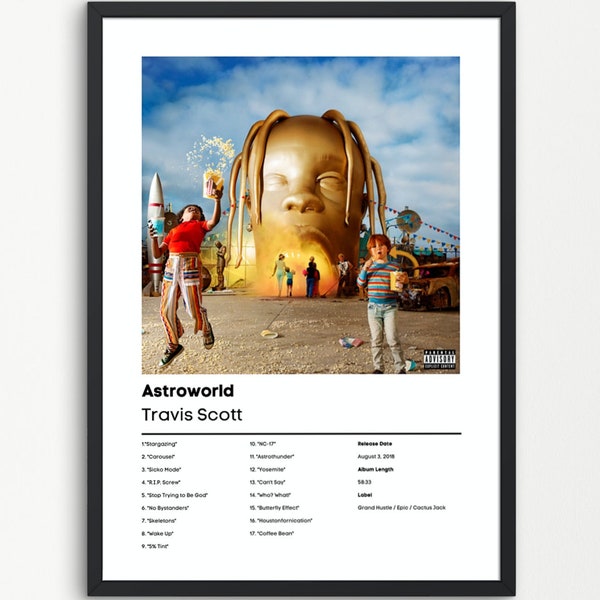 Travis Scott ASTROWORLD Album Poster Digital Download Print Wall Art ...
