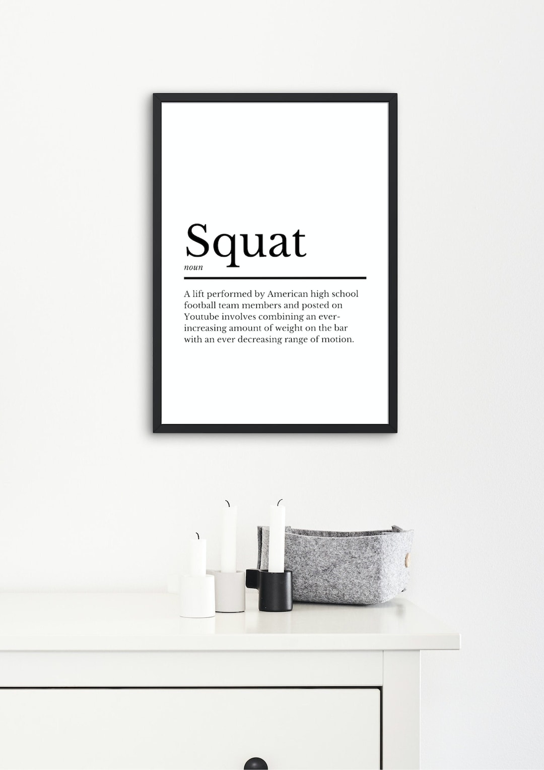 Squat Print Wall Art Print Squat Poster Definition Print Quote Print - Etsy