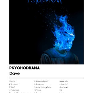Dave, Psychodrama Dave Music Gift Birthday Gift Dave Album Wall Art ...
