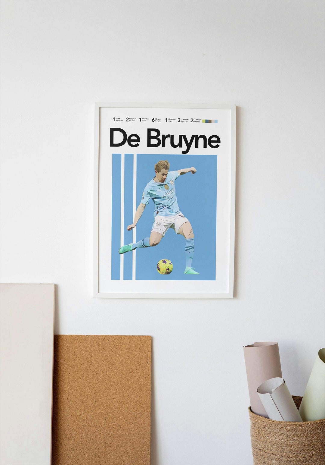 Kevin De Bruyne Poster - Handmade A6 to A1 Drawing on Thick Paper With Frame Options | Football ...
