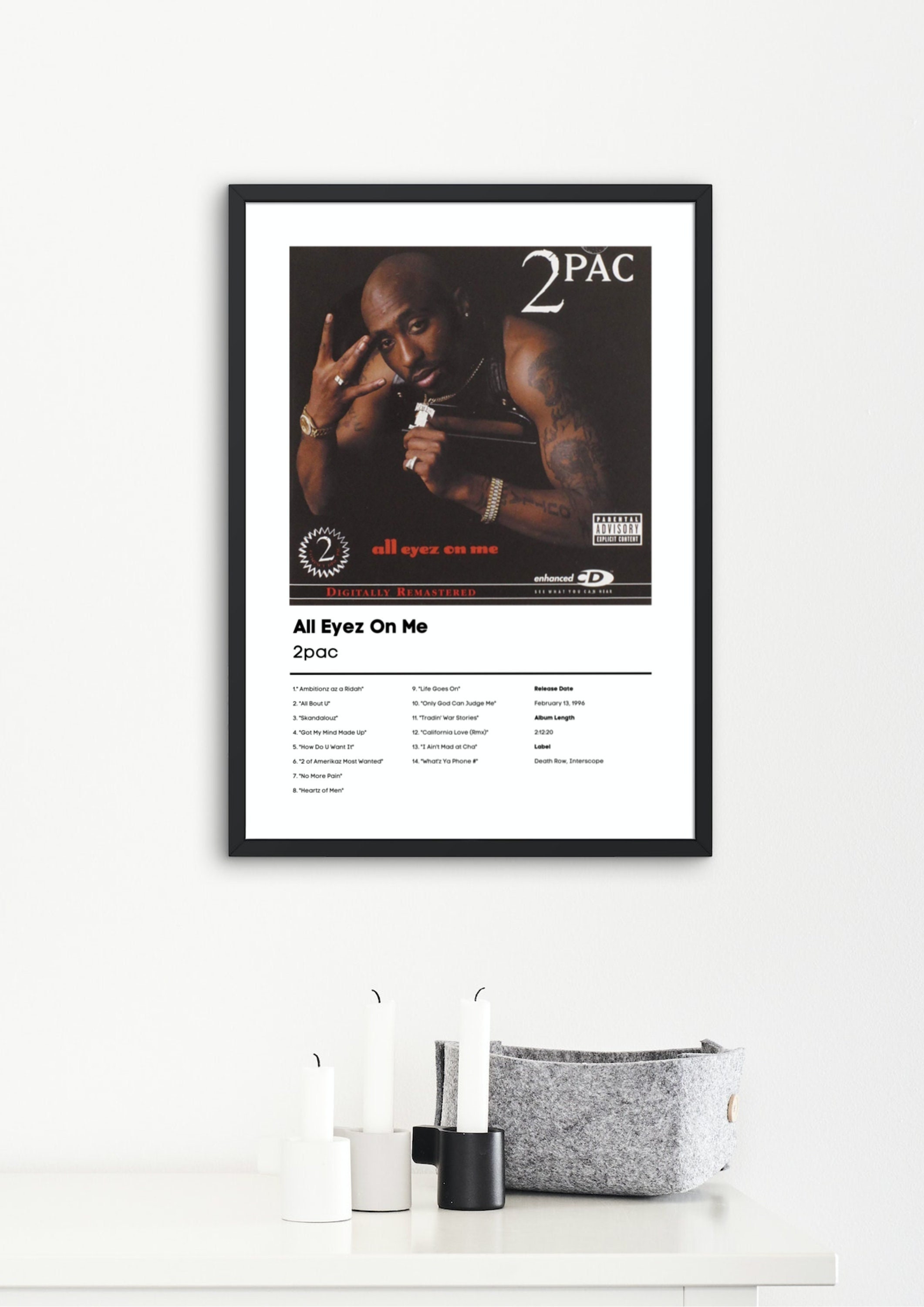 2pac, All Eyez on Me 2pac Music Gift Birthday Gift 2pac Album Wall Art ...