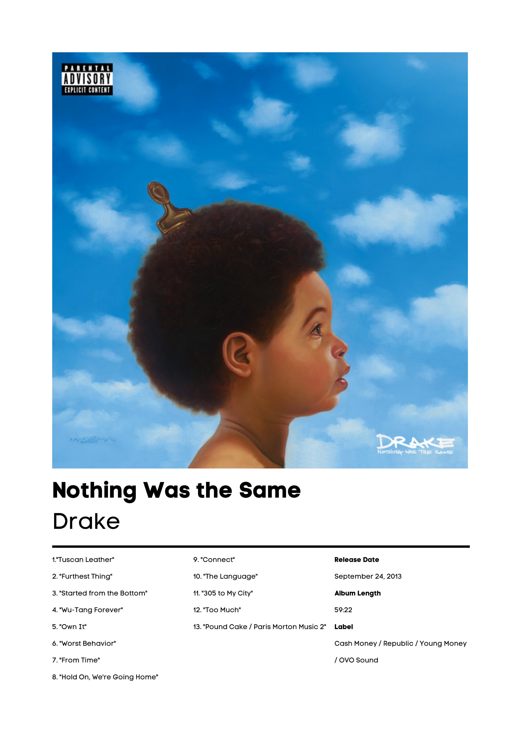 Drake Album Cover Nothing Was The Same Clouds