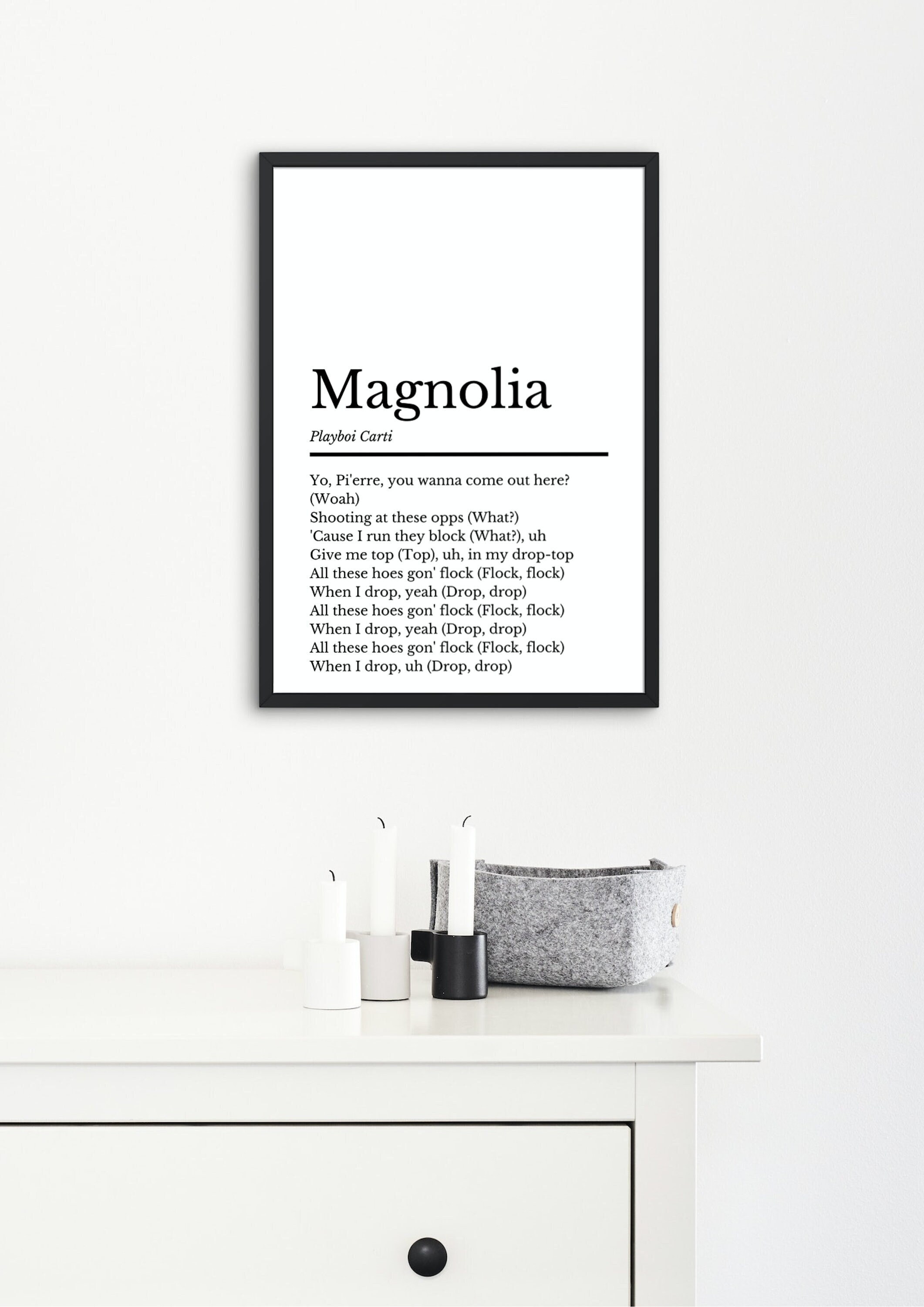 Playboi Carti Magnolia Lyrics Playboi Carti Music Gift - Etsy