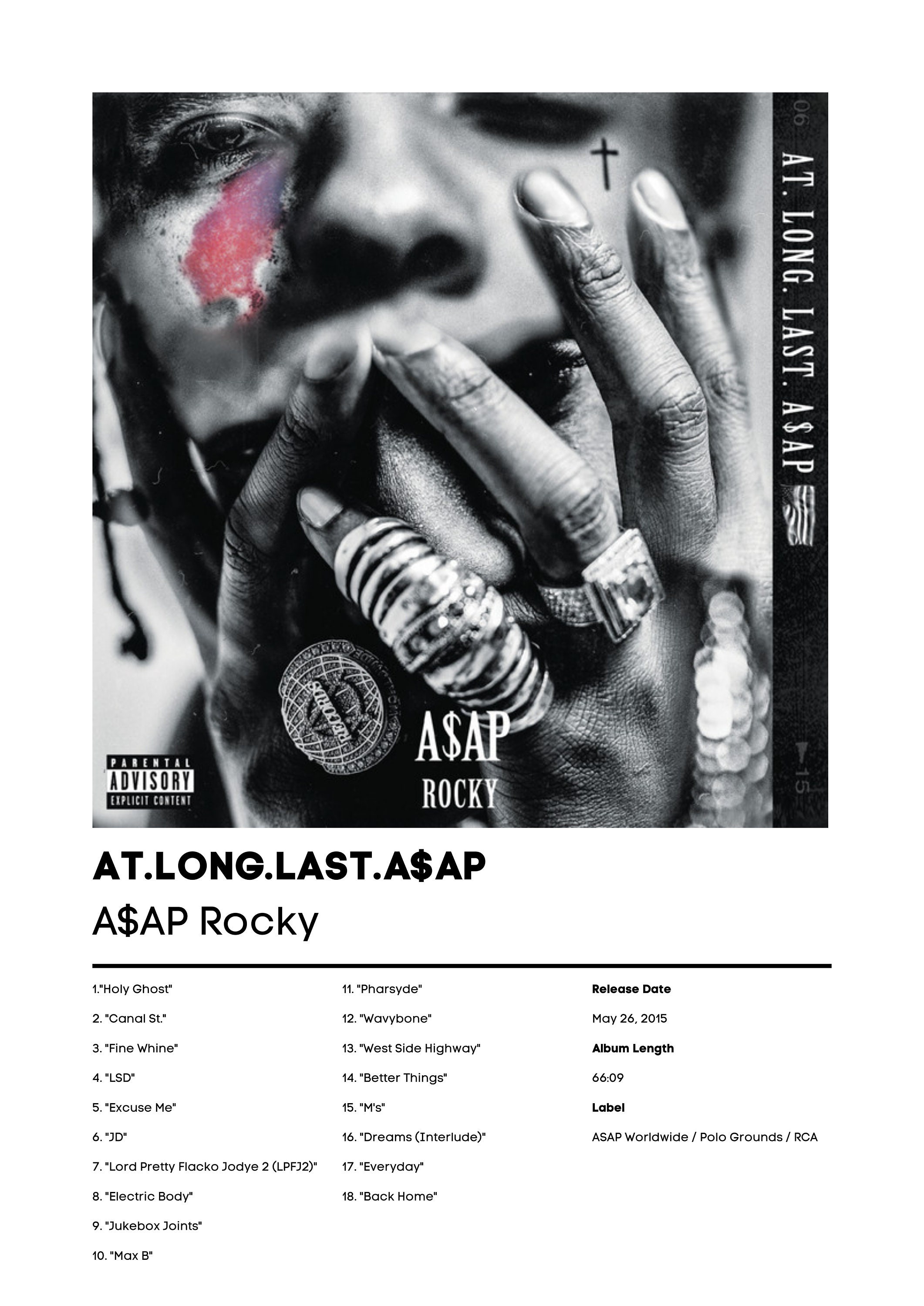 ASAP Rocky, at Long Last Asap ASAP Rocky Music Gift Birthday Gift ASAP Rocky Album Wall Art Asap ...