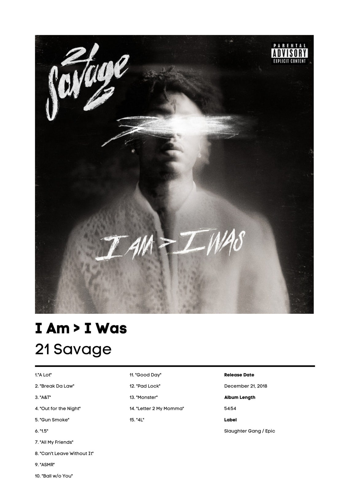 21 Savage, I Am I Was 21 Savage Music Gift Birthday Gift 21 Savage ...