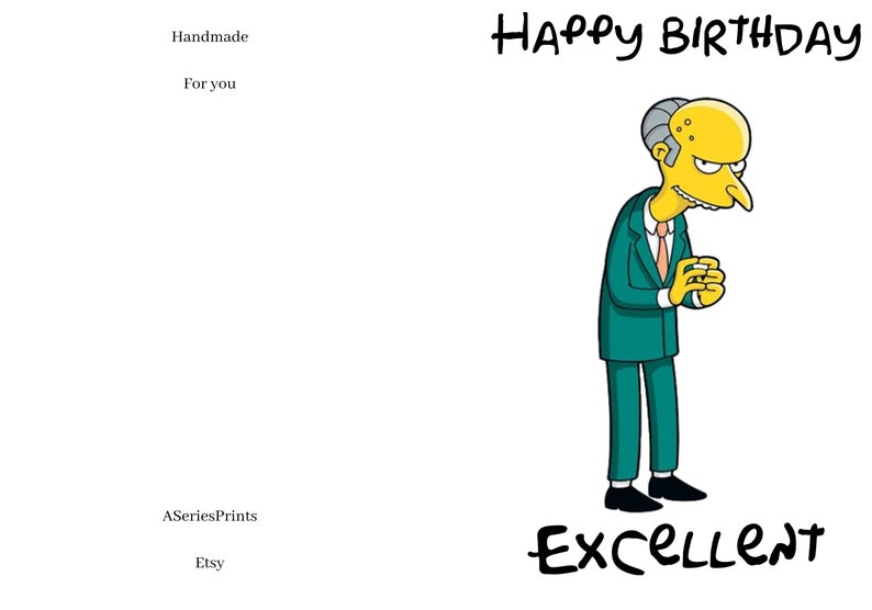 Happy Birthday, Excellent the Simpsons Funny Birthday Card Mr Burns ...