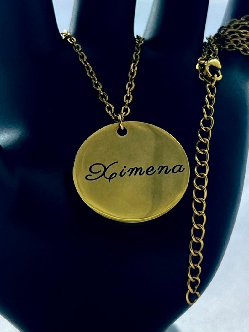 Custom Engraved Name Necklace , Personalized Engraved Name on Disk ...