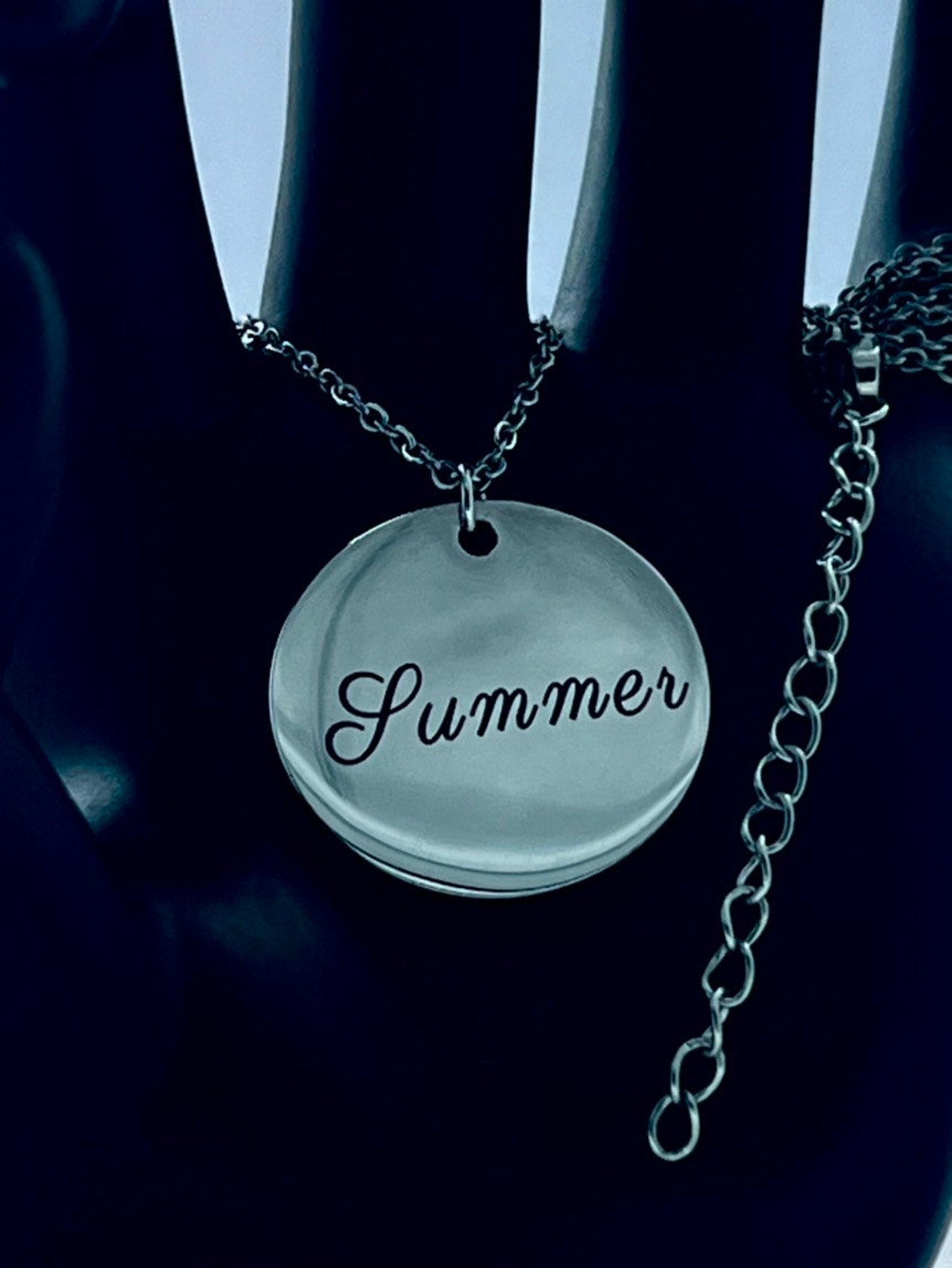 Custom Engraved Name Necklace , Personalized Engraved Name on Disk ...