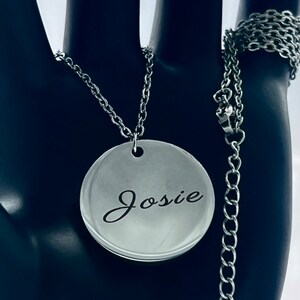 Custom Engraved Name Necklace , Personalized Engraved Name on Disk ...