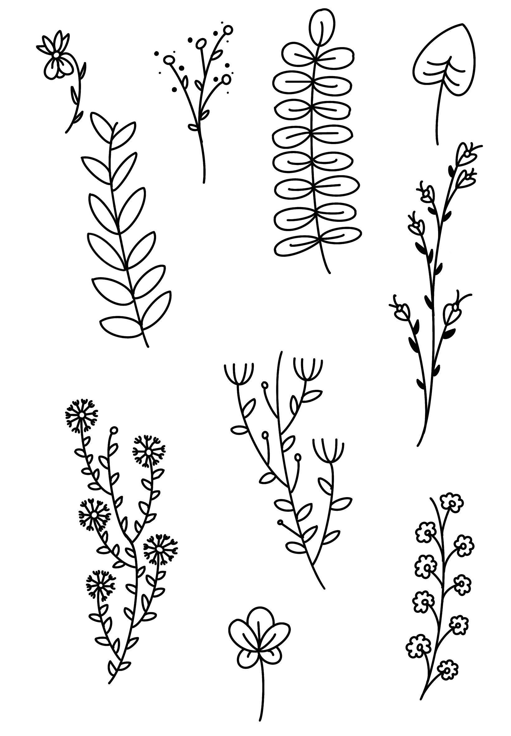 30 Flowers SVG Bundle, Hand Drawn SVG, Plant Svg, Paper Flowers, Flower ...