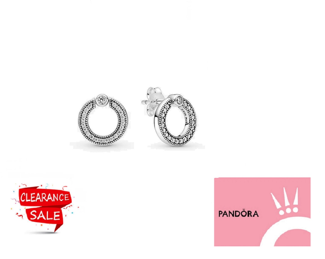 Pandora Silver Circle Reversible Stud Earrings Womens Silver Double ...