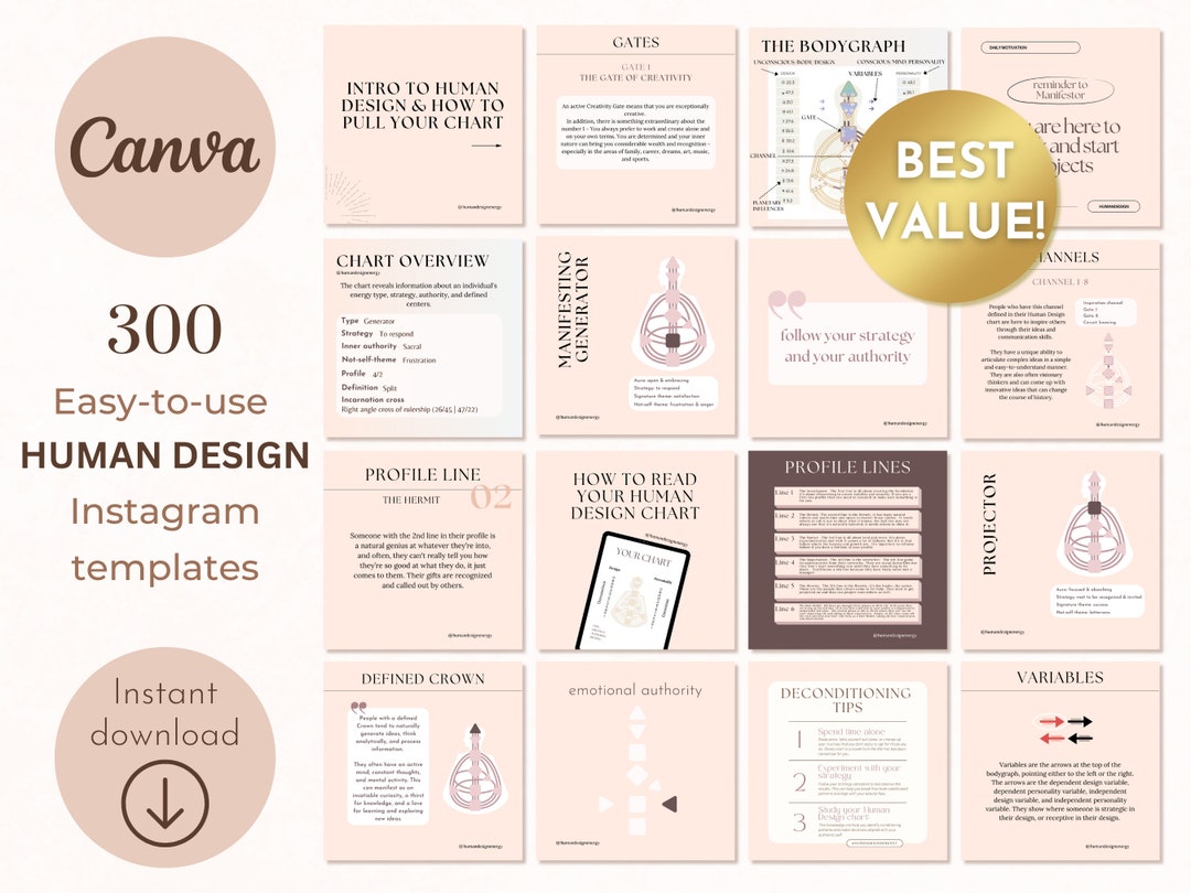 Human Design Instagram Templates: 300+ Canva HD Bodygraph Posts ...
