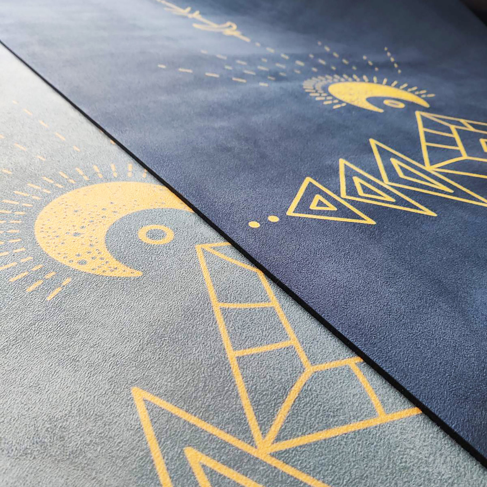 Yoga Mat SYMBOLS Natural Rubber Mat Dark Blue Color Yoga - Etsy