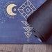 Yoga Mat SYMBOLS Natural Rubber Mat Dark Blue Color Yoga - Etsy