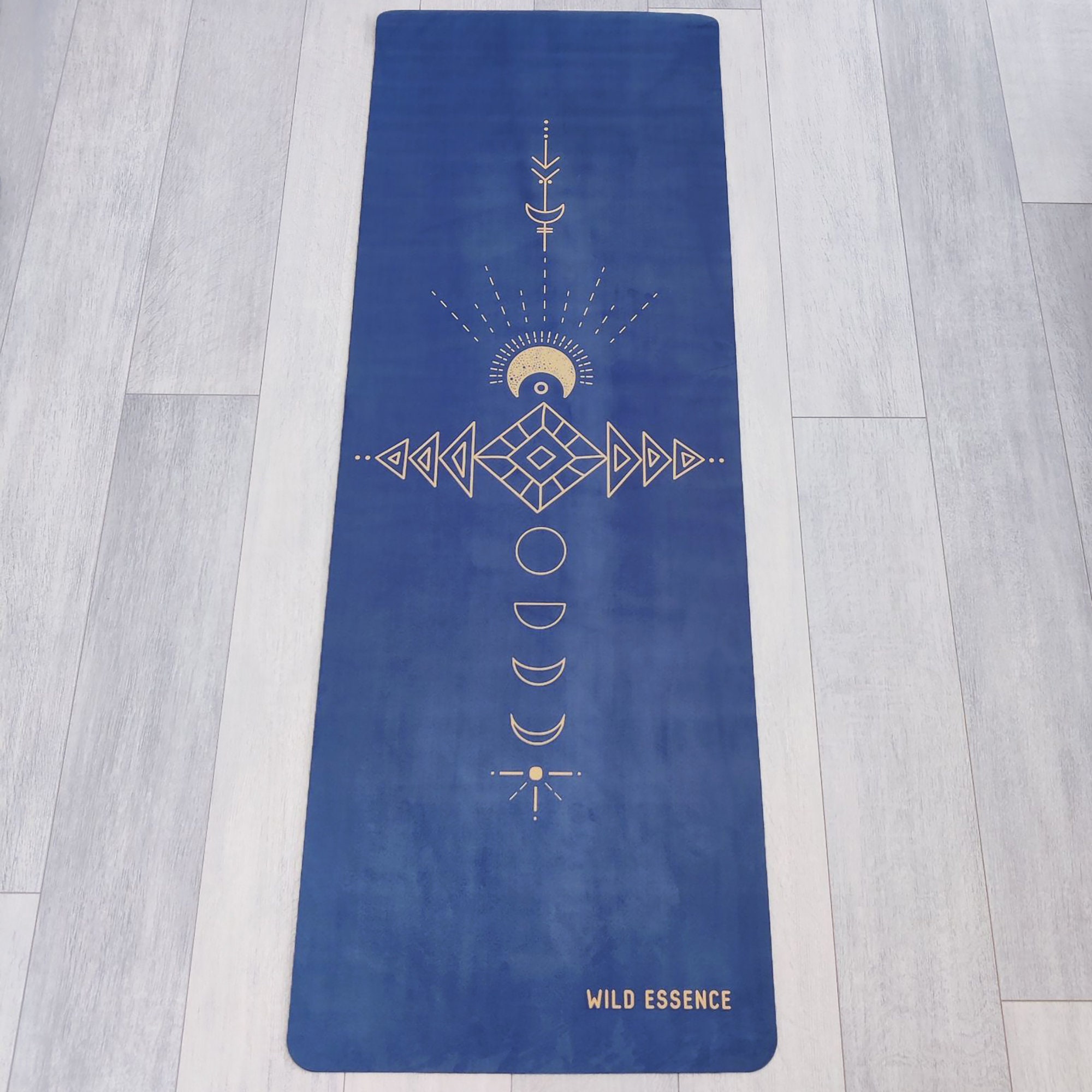 Yoga Mat SYMBOLS Natural Rubber Mat Dark Blue Color Yoga - Etsy