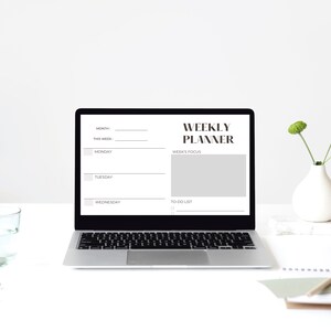 Printable DIGITAL Undated Weekly Planner Template | Simple Planner ...