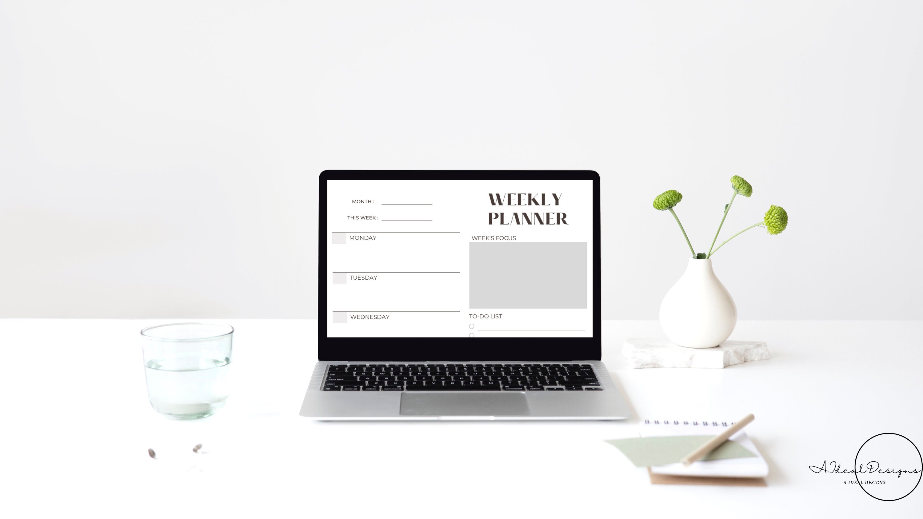 Printable DIGITAL Undated Weekly Planner Template | Simple Planner ...