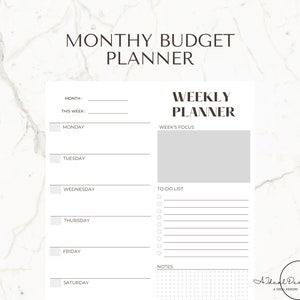 Printable DIGITAL Undated Weekly Planner Template | Simple Planner ...