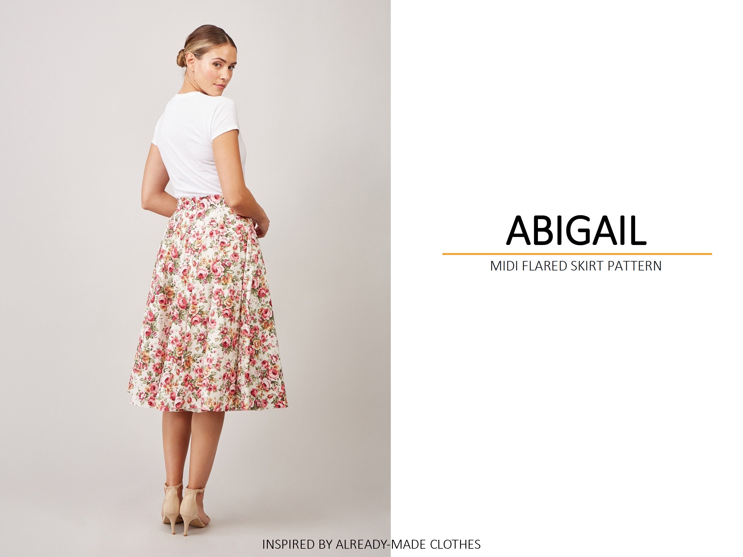 ABIGAIL Flared Skirt Sewing Pattern in PDF SMLXL - Etsy