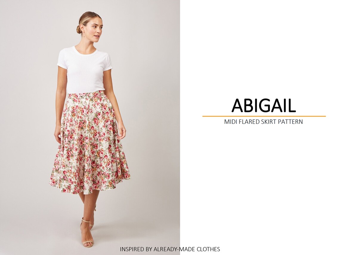 ABIGAIL Flared Skirt Sewing Pattern in PDF SMLXL - Etsy