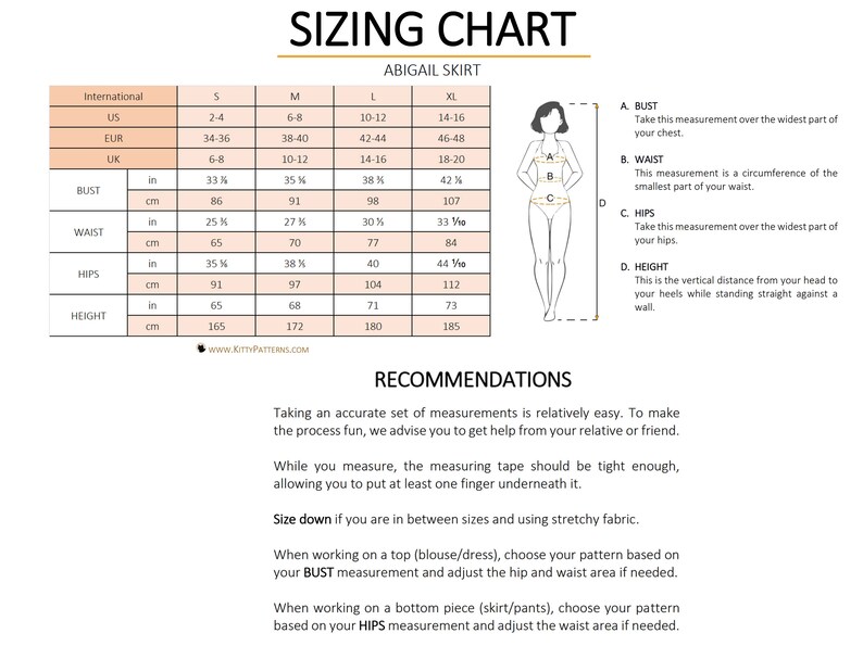 ABIGAIL Flared Skirt Sewing Pattern in PDF SMLXL - Etsy