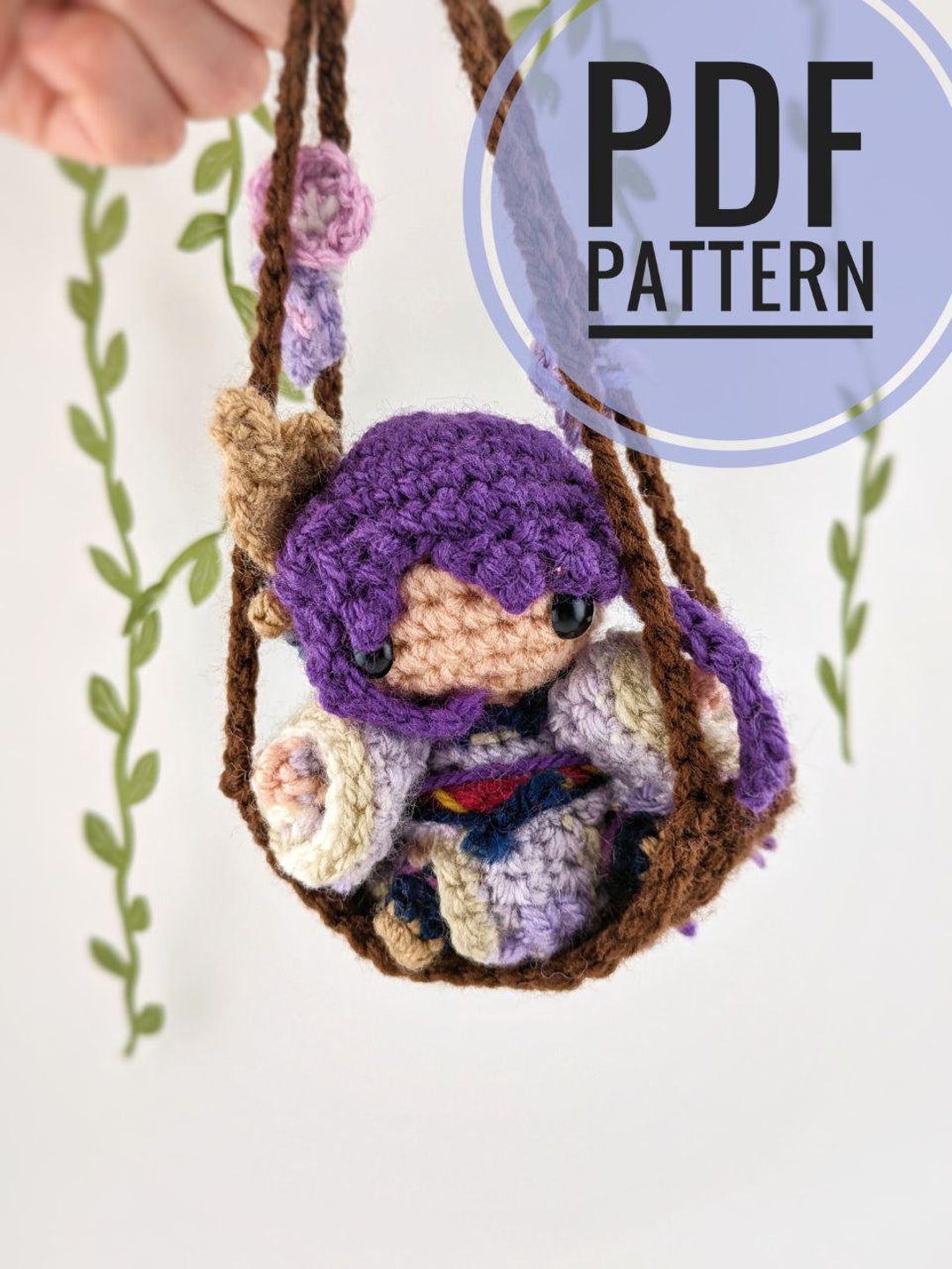 Raiden Shogun on a Swing Amigurumi PDF Pattern - Etsy