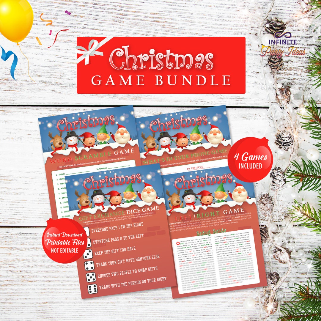 Christmas Party Games Bundle, Printable Holiday Games, Holiday Party ...