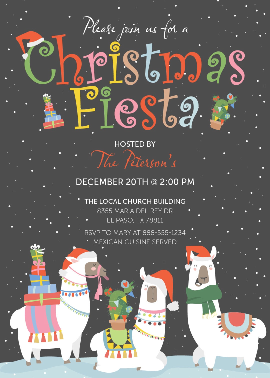 Christmas Party Invitation Spanish Christmas Party Invite - Etsy