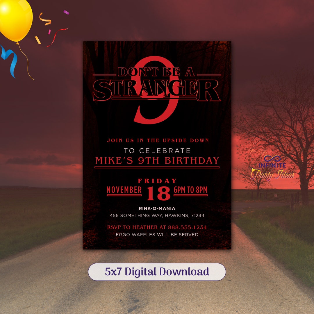 Stranger Things Birthday Party Invitation, Stranger Things Upside Down ...