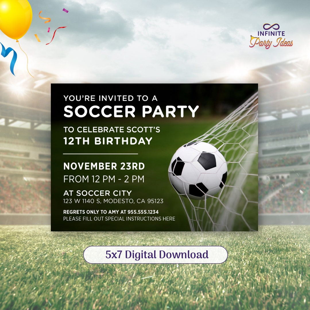 Invitación de cumpleaños de fútbol, Invitación de cumpleaños ...