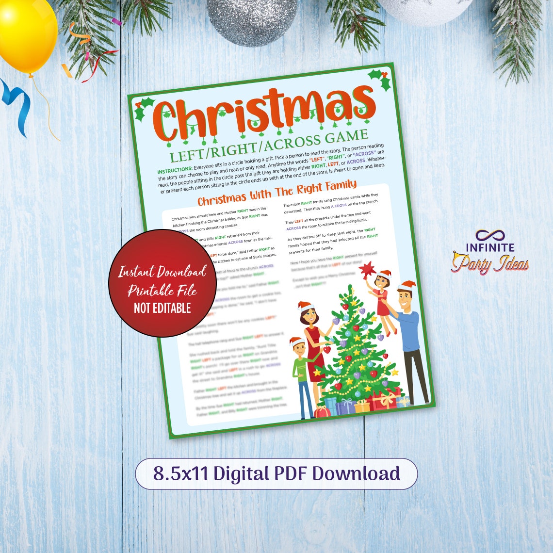 Left Right Christmas Game, Christmas Game, Christmas Story Left Right ...