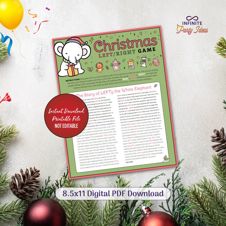 Left Right Christmas Game, Christmas Game, Christmas Story Left Right ...