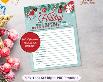 Christmas Office Party Who Knows Boss Best Game, Printable Christmas ...