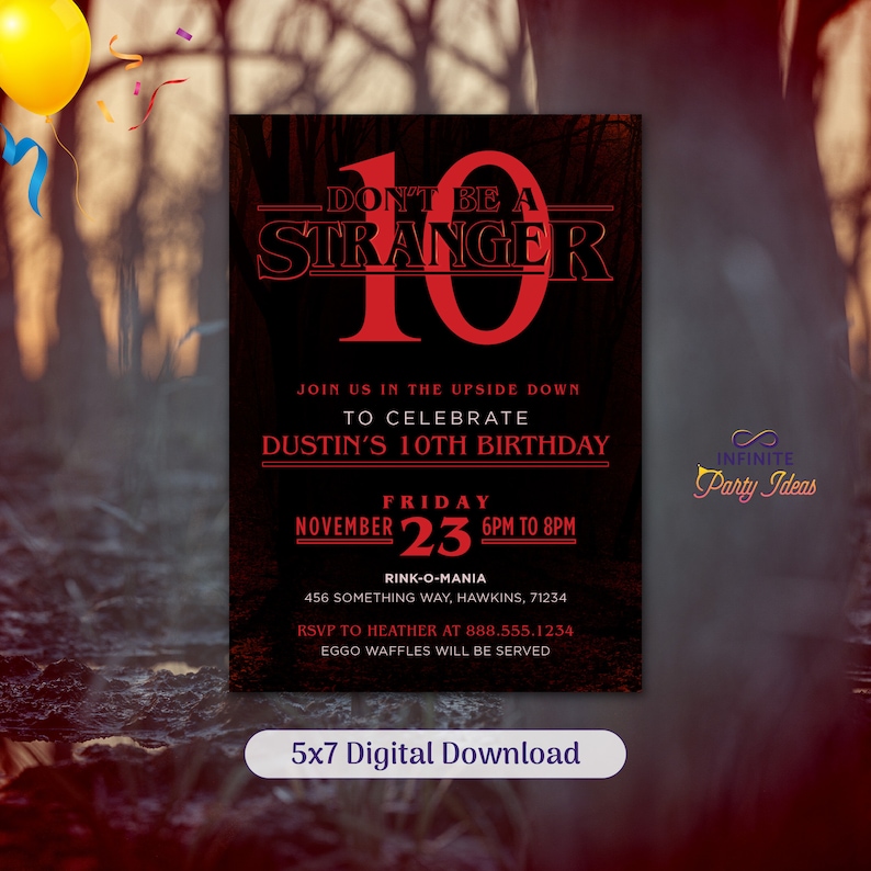 Stranger Things Birthday Party Invitation, Stranger Things Upside Down ...