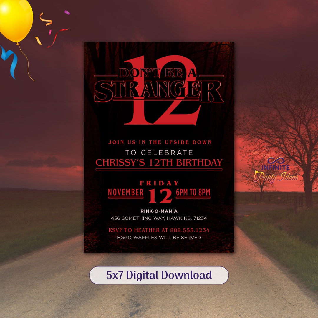 Stranger Things Birthday Party Invitation, Stranger Things Upside Down ...