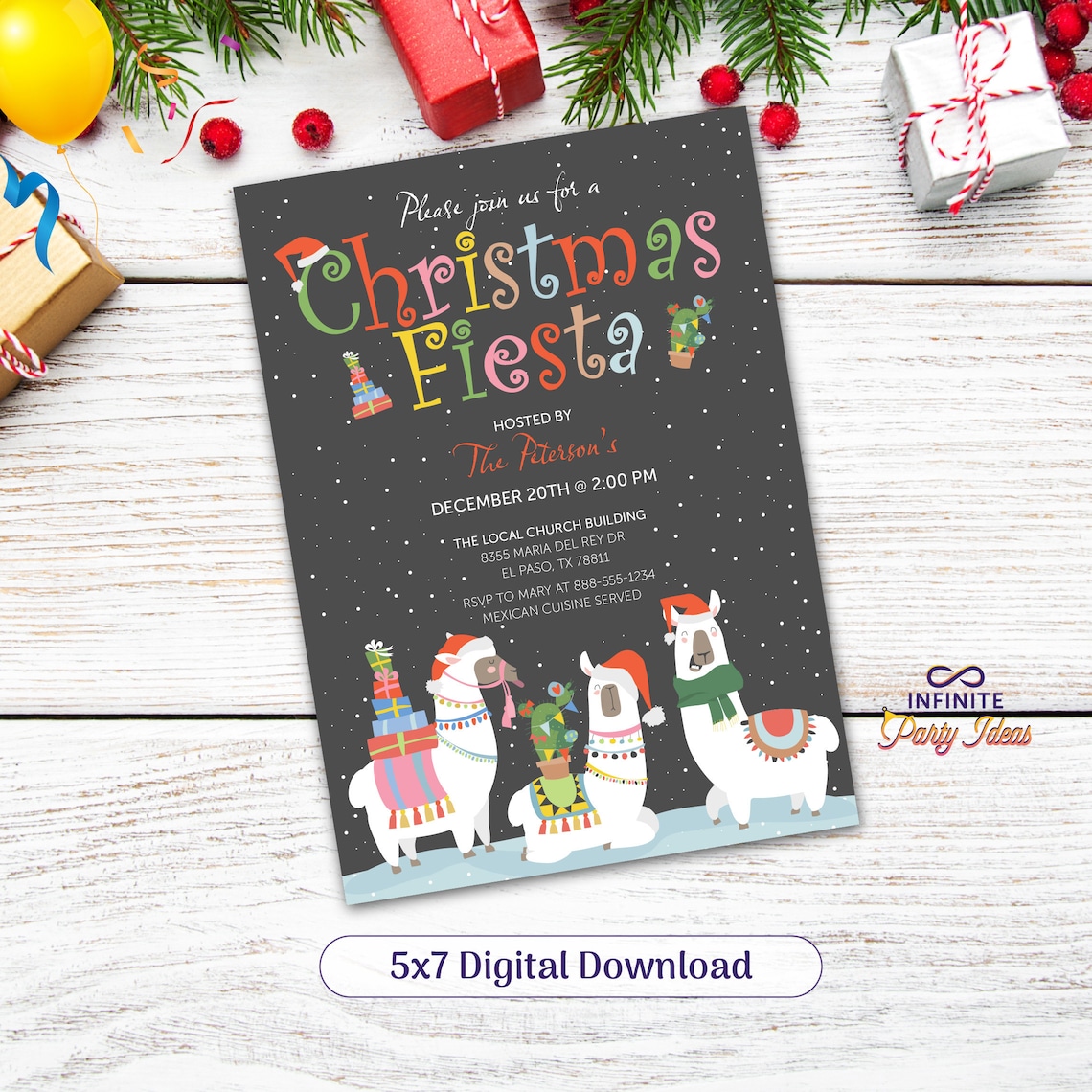 Christmas Party Invitation Spanish Christmas Party Invite - Etsy