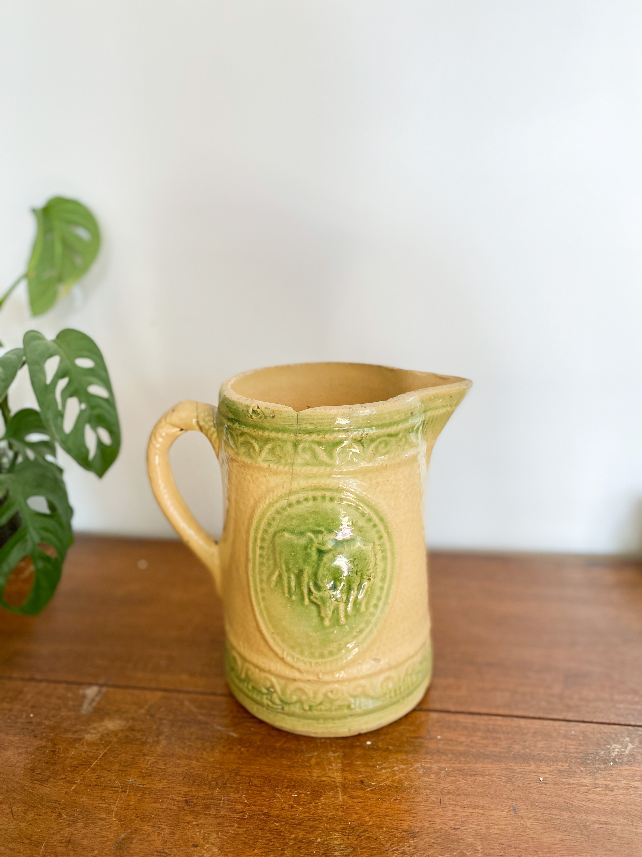 Vintage Cow Pitcher Old Pitcher Stone Pitcher - Etsy