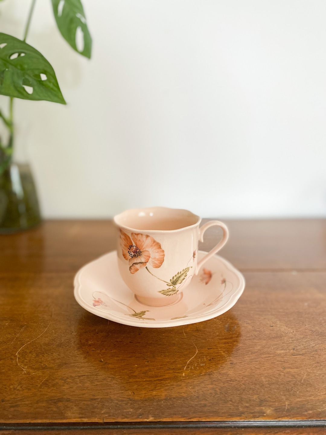 Set of Mikasa Tea Cup Saucer, in Pattern Rondo oriental Poppy by Diane ...