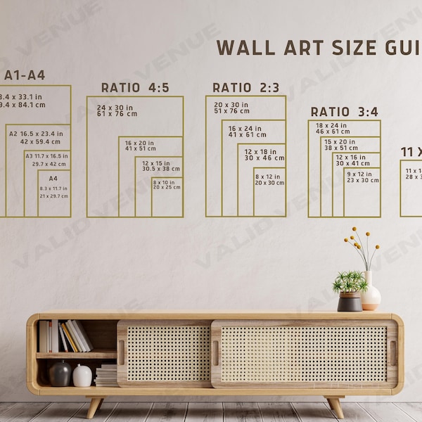 Square Wall Art Size Guide, Frame Size Guide, Print Size Guide, Wall ...