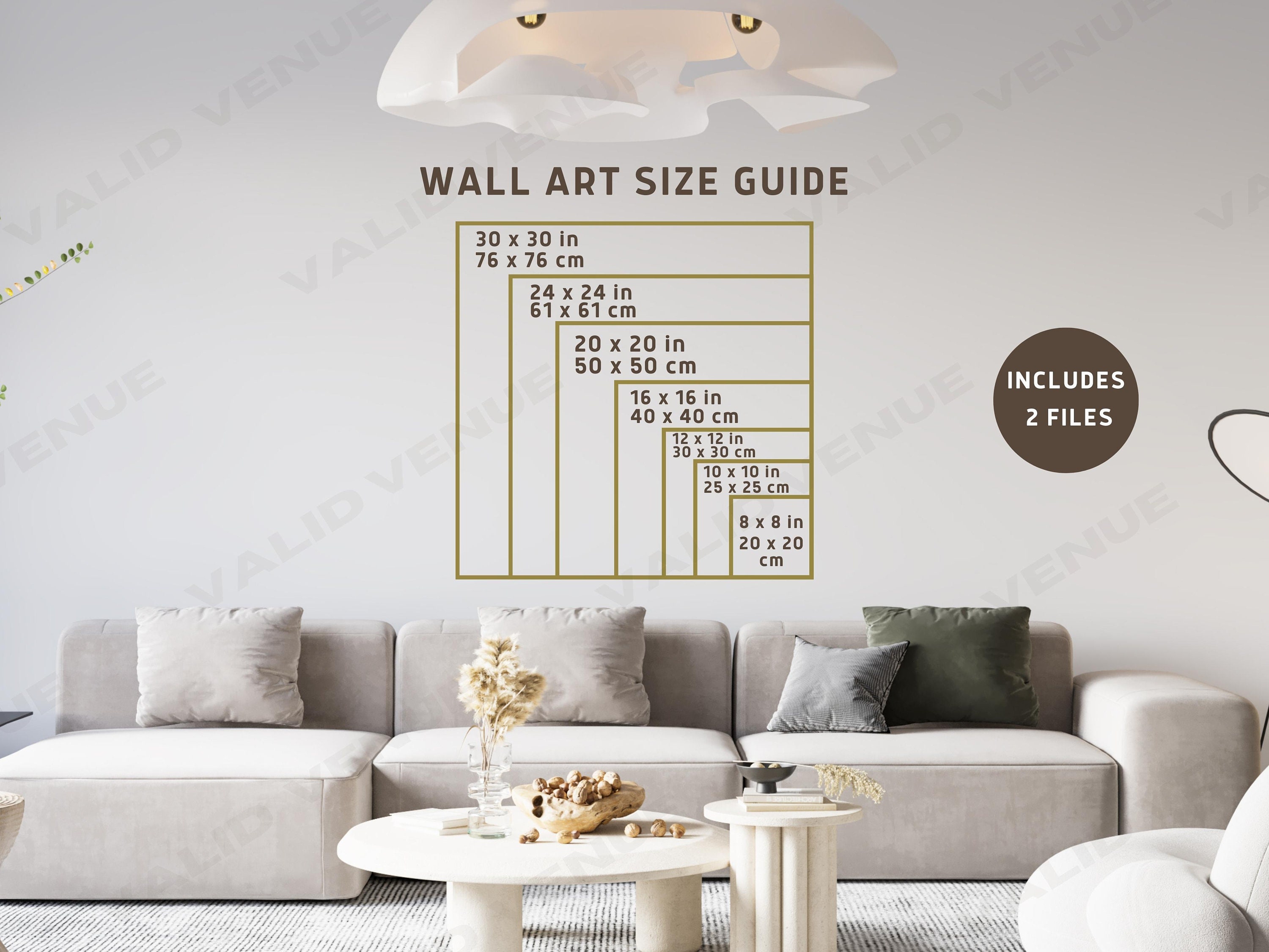 Square Wall Art Size Guide, Frame Size Guide, Print Size Guide, Wall ...