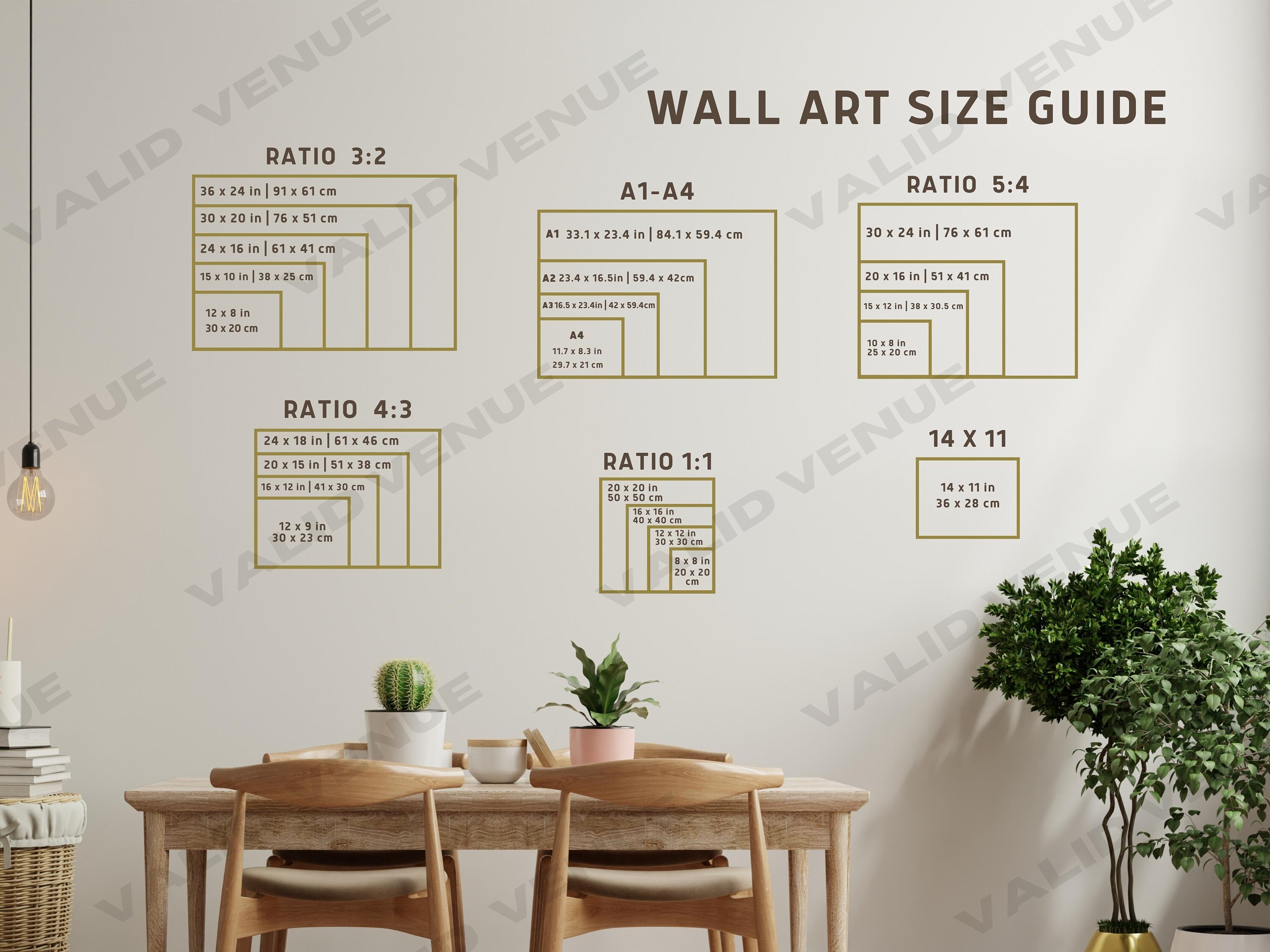 Wall Art Size Guide, Frame Size Guide, Print Size Guide, Wall Display ...