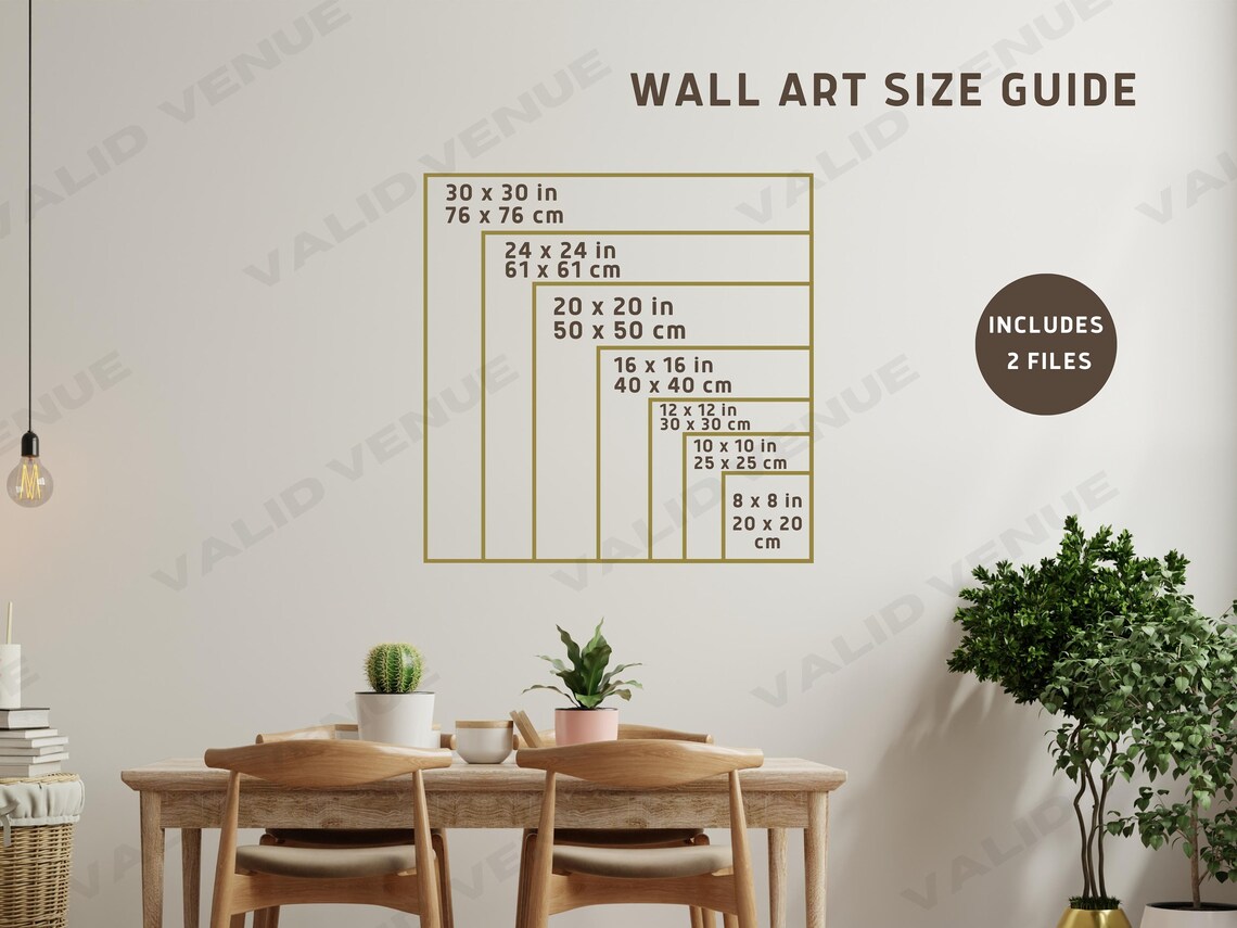 Square Wall Art Size Guide, Frame Size Guide, Print Size Guide, Wall ...