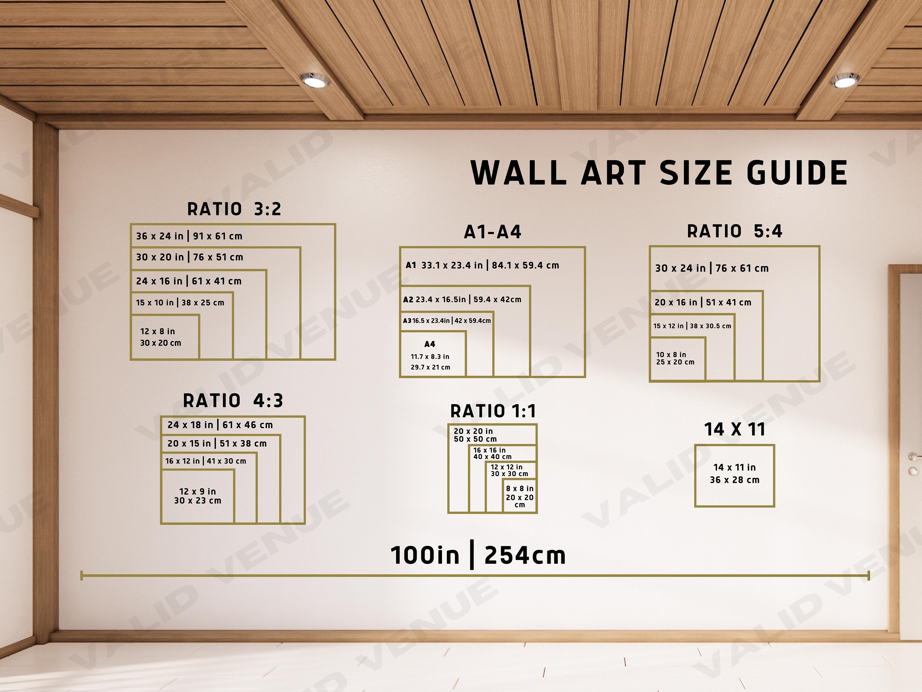 Wall Art Size Guide, Frame Size Guide, Print Size Guide, Wall Display ...