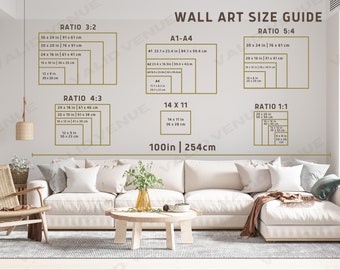 Wall Art Size Guide, Frame Size Guide, Print Size Guide, Wall Display ...