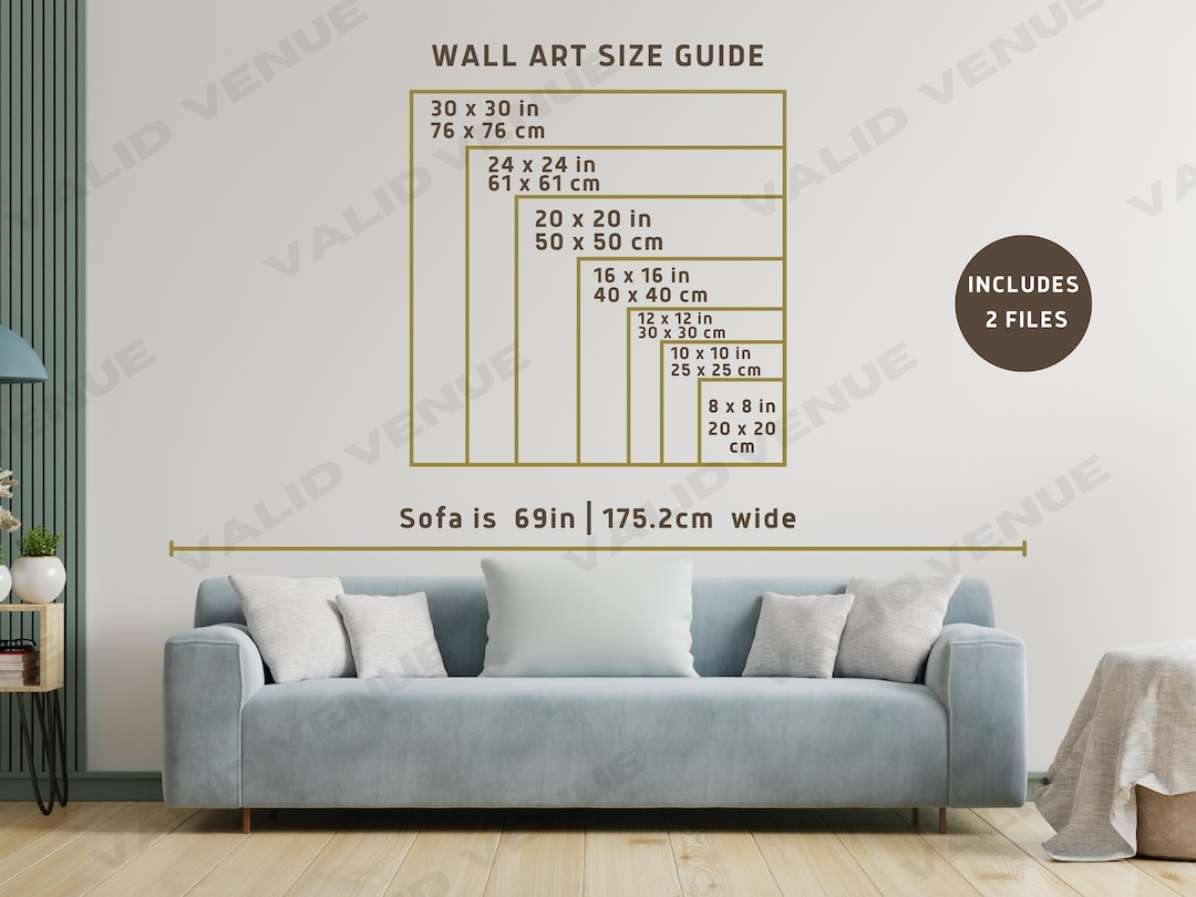 Square Wall Art Size Guide, Frame Size Guide, Print Size Guide, Wall ...