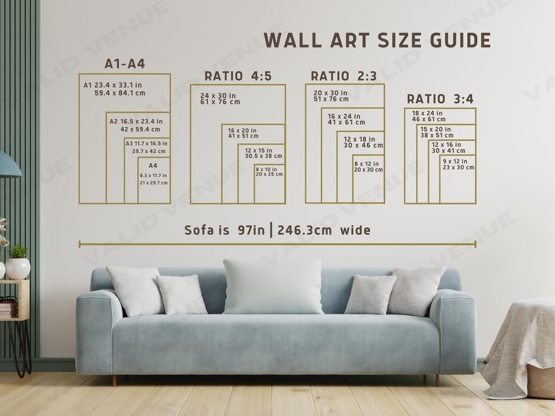 Wall Art Size Guide Frame Size Guide Print Size Guide Wall - Etsy